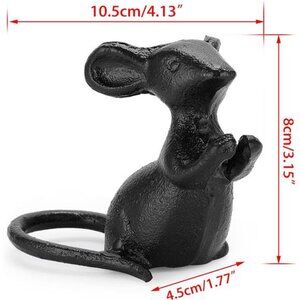 Accents | 2 Cast Iron Cute Mouse Figurine Sculpture Black Mice Statues ...